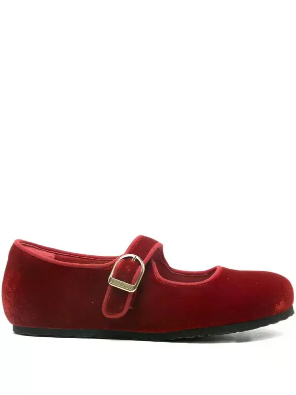 BIRKENSTOCK Santa Clarita Buckled Ballet Flats - Red