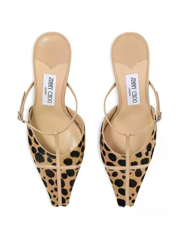 JIMMY CHOO Gloria 85 Heeled Mules - Brown