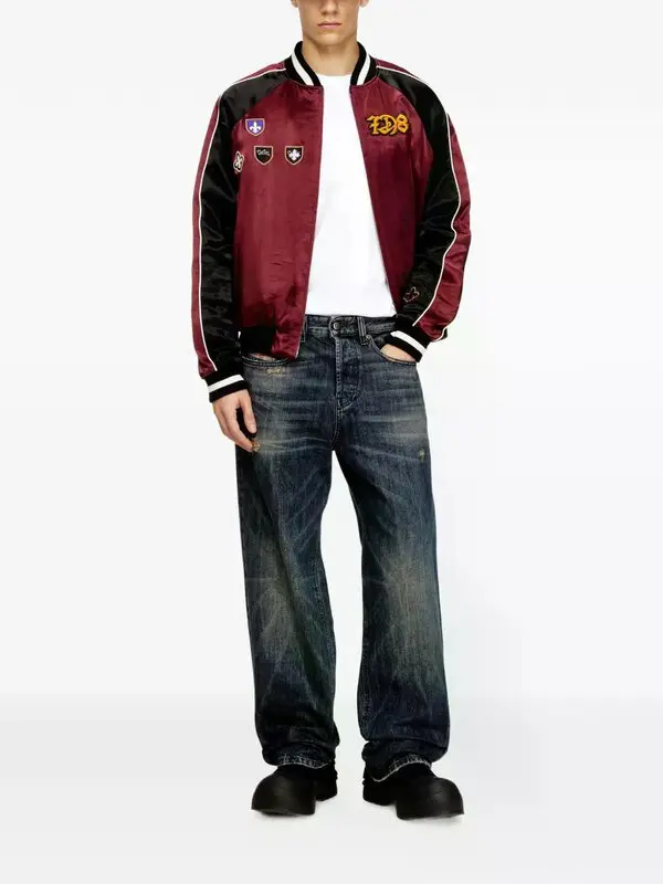 DIESEL® Appliqué-patch Zip-up Jacket - Red