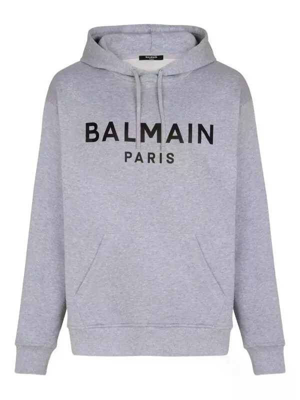 Balmain Printed Hoodie - Grey