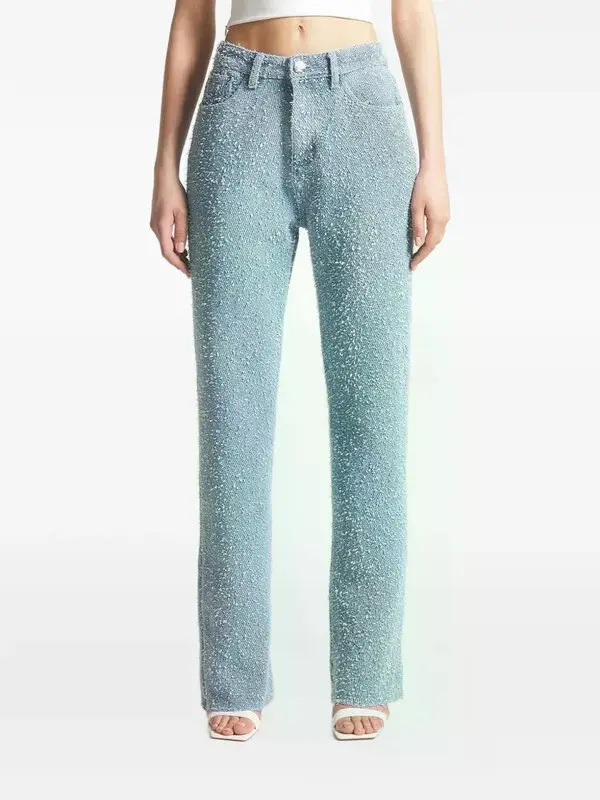 Manière De Voir Sara Bouclé Straight-leg Jeans - Light Blue