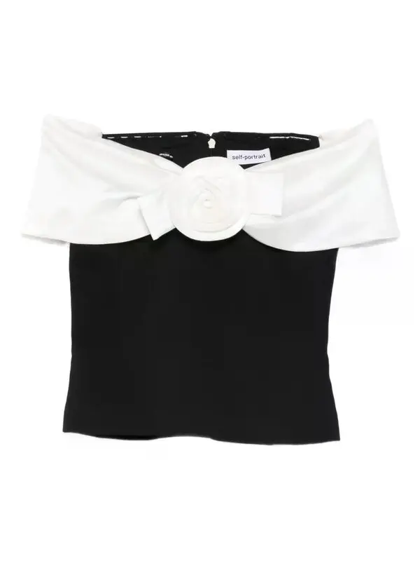 SELF-PORTRAIT Crepe Off-shoulder Top