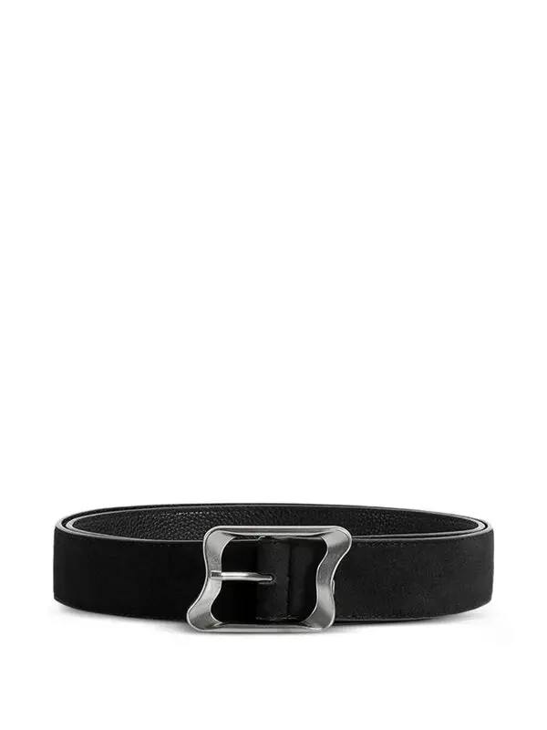 Manière De Voir Eleanor Sculpted-buckle Leather Belt - Black