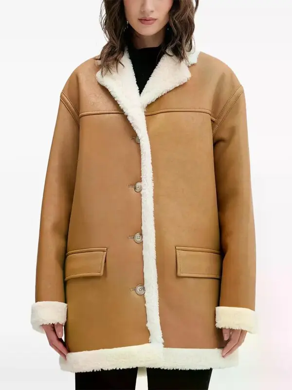 Hugo Buttoned Faux-fur Coat