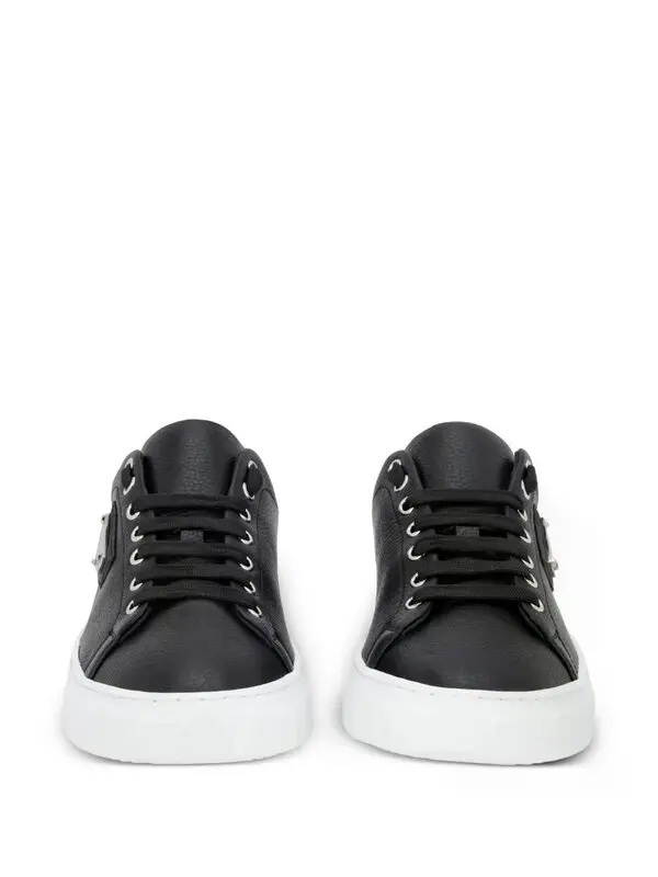 Philipp Plein Leather Sneakers - Black
