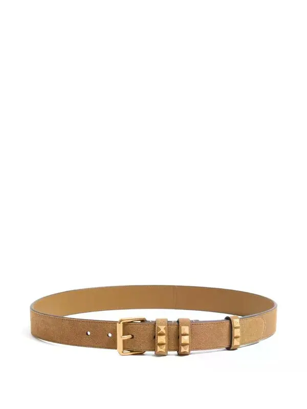 Valentino Garavani Flaneuse Rockstud-embellished Suede Belt - Neutrals