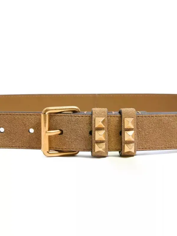 Valentino Garavani Rockstud Suede Belt - Neutrals