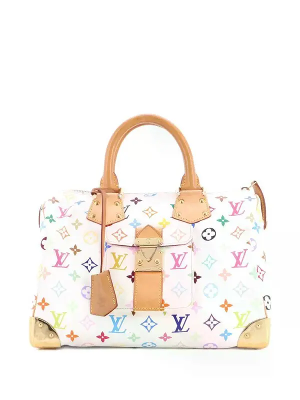 LOUIS VUITTON Speedy Handbag Monogram Multicolor 30 Satchel - White