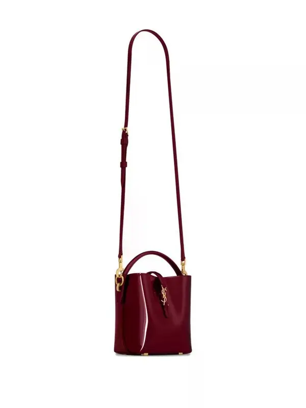 Saint Laurent Mini Le 37 Patent-leather Bucket Bag - Red