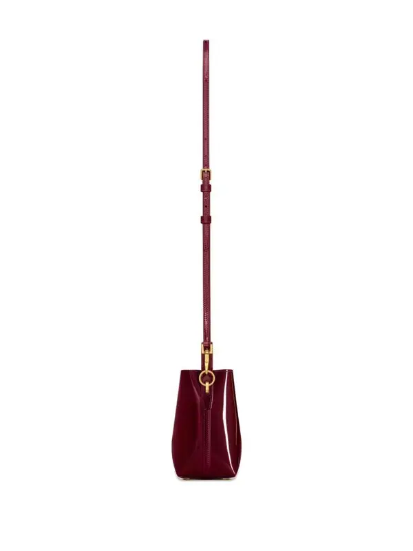 Saint Laurent Mini Le 37 Patent-leather Bucket Bag - Red