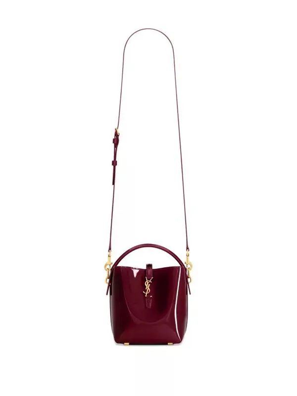 Saint Laurent Mini Le 37 Patent-leather Bucket Bag - Red