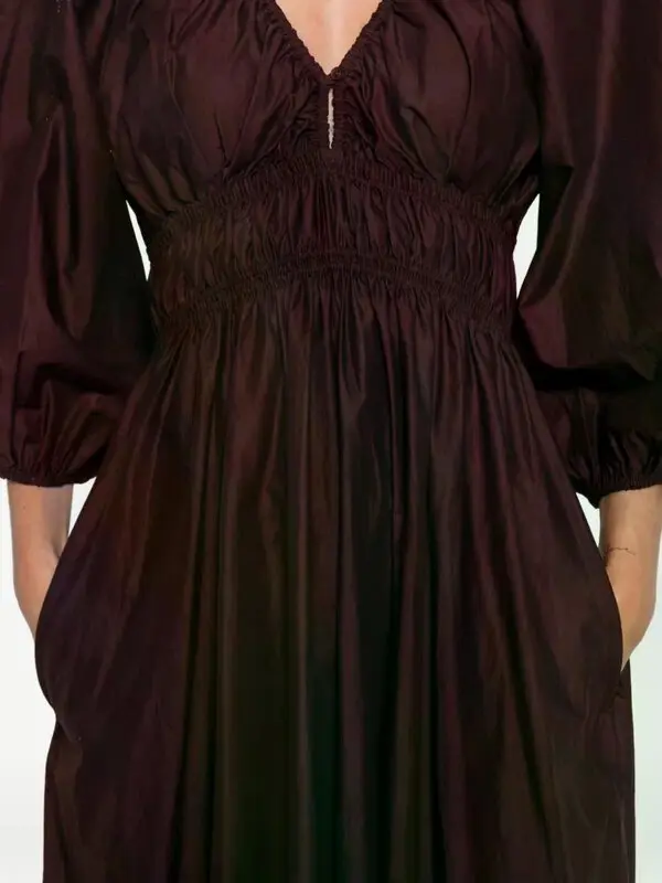 knee length dresses for ladies Brown Printed Long Sleeve Split Leg Midi Dress – AX Paris US main image 1
