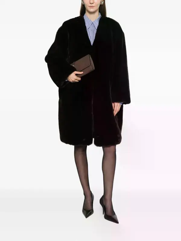 THE FRANKIE SHOP Open-front Faux Fur Coat