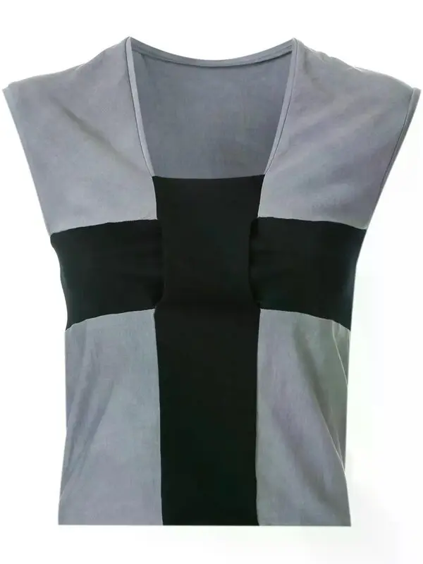 MA+ Sleeveless Top With Cross Detail - Grey