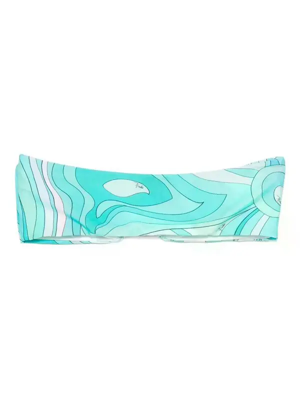 Emilio Pucci Mirmo-print Bandeau Bikini Top - Blue