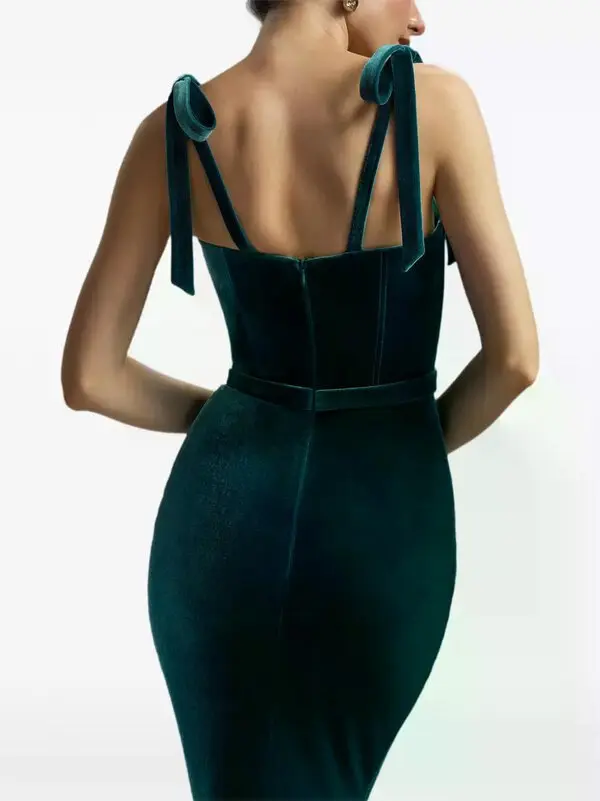 CRISTALLINI Cybele Tie Strap Maxi Dress - Green