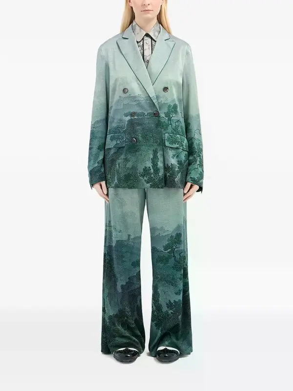 PIERRE-LOUIS MASCIA Adastrgum Landscape-printed Jacket - Blue