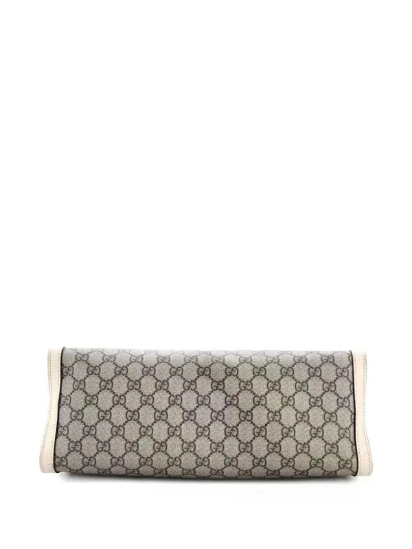Gucci Padlock Chain Gg Coated Canvas Medium Tote Bag - Brown