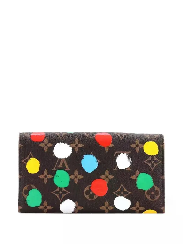 LOUIS VUITTON Sarah Wallet Nm Yayoi Kusama Painted Dots Monogram Canvas Small Wallets
