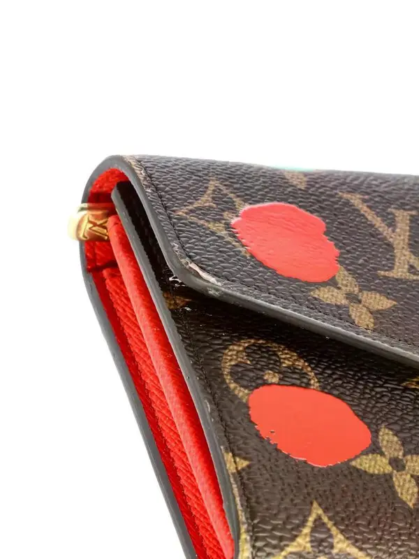 LOUIS VUITTON Sarah Wallet Nm Yayoi Kusama Painted Dots Monogram Canvas Small Wallets