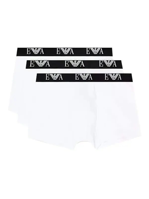 Emporio Armani Contrasting-waistband Boxers - White