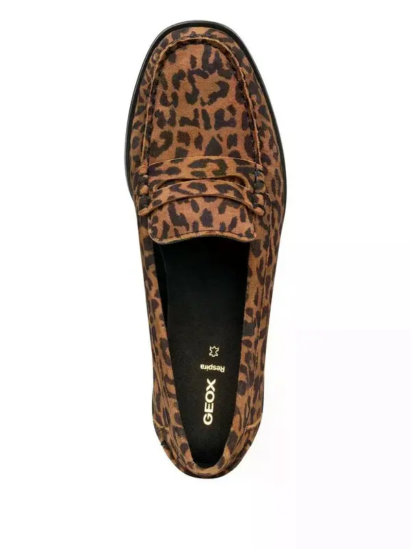 Geox Leopard-pattern Loafers