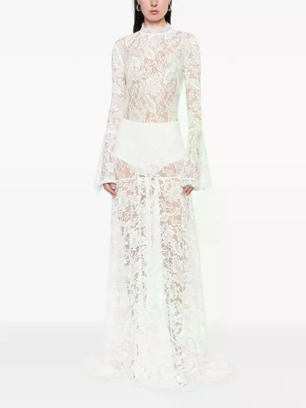 Miau By Clara Rotescu Lace Maxi Dress - White | Editorialist