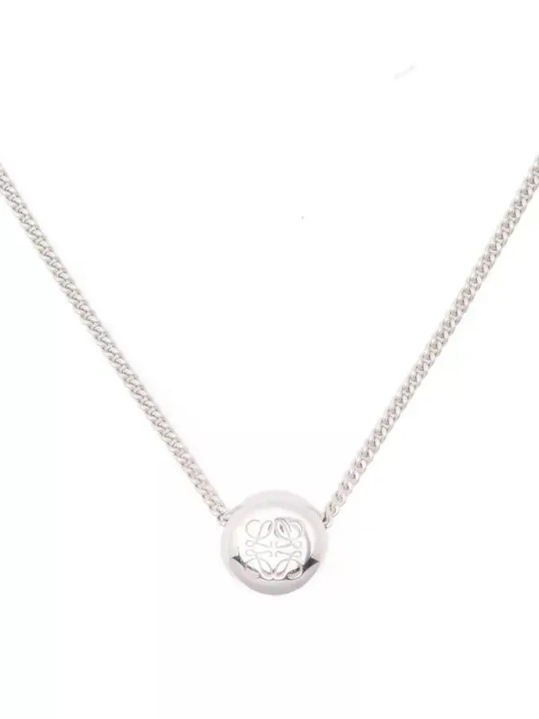 Loewe Anagram Pendant Necklace - Silver