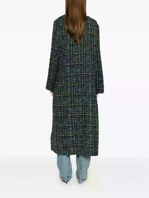 MIAU BY CLARA ROTESCU Ruffled Tweed Coat