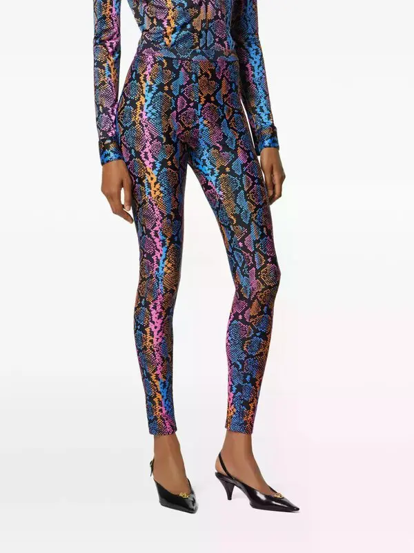 Versace Snakeskin-print Leggings