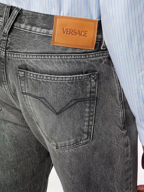Versace Logo-patch Jeans - Grey