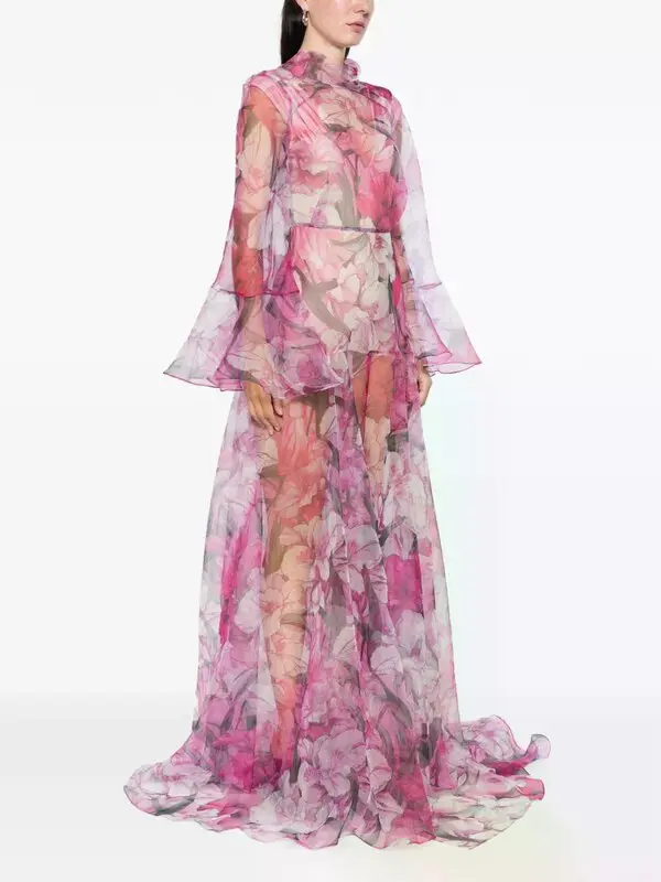 MIAU BY CLARA ROTESCU Floral Maxi Dress