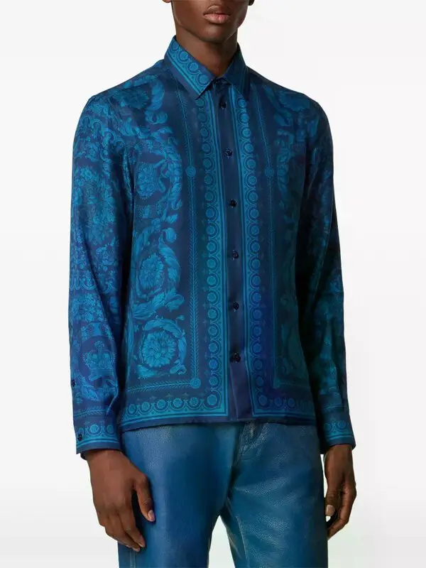 Versace Barocco-print Buttoned Shirt