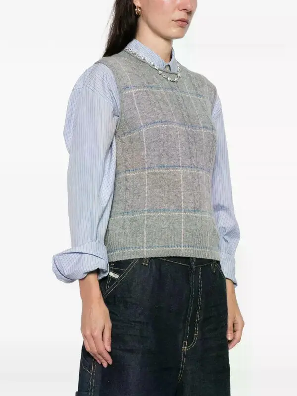Guest In Residence Knitted Checked Vest