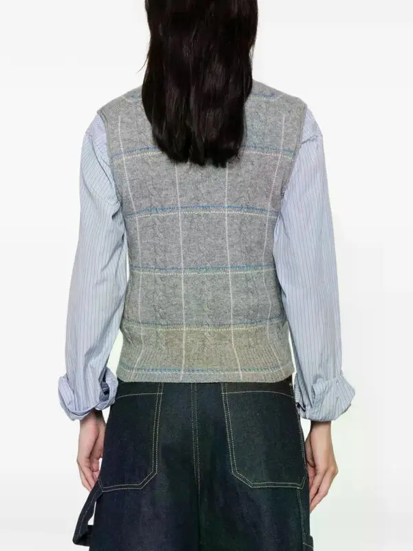 Guest In Residence Knitted Checked Vest