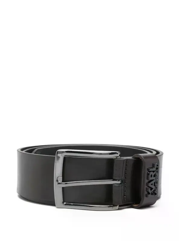 Karl Lagerfeld Logo Buckle Belt - Brown