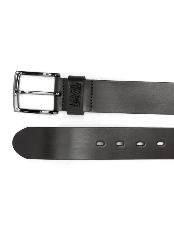 Karl Lagerfeld Logo Buckle Belt - Brown