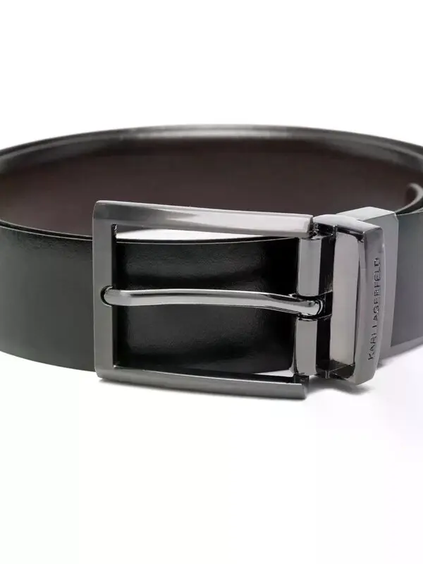 Karl Lagerfeld Square Buckle Leather Belt