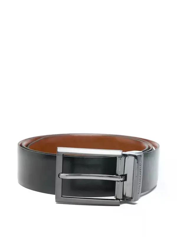 Karl Lagerfeld Reversible Leather Belt - Black
