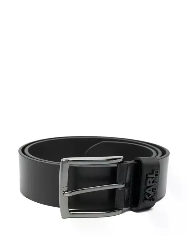 Karl Lagerfeld Logo Buckle Belt - Black