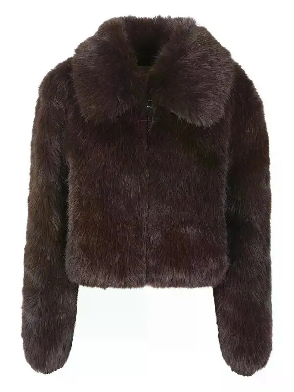 THE FRANKIE SHOP Hope Faux Fur Jacket - Brown