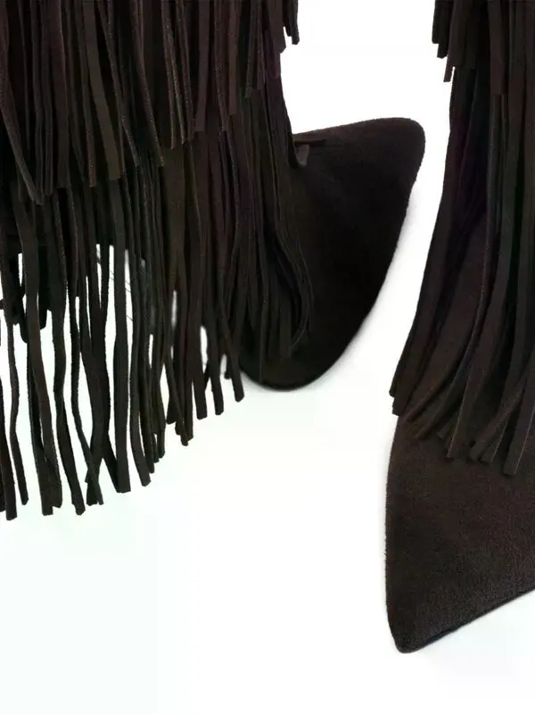LE SILLA 120mm Andy Fringed Boots - Brown
