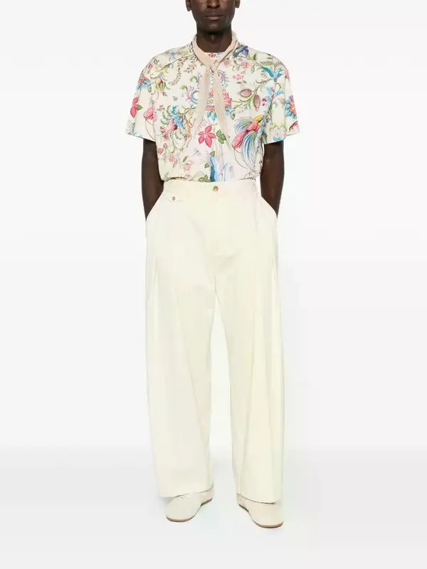 Etro Floral-print T-shirt - Neutrals