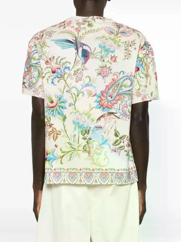 Etro Floral-print T-shirt - Neutrals