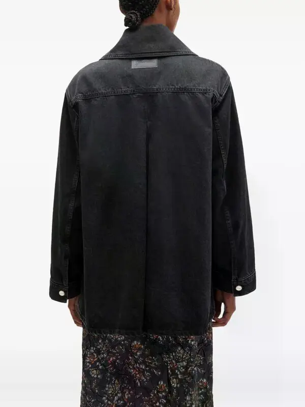 GANNI Buttoned Denim Jacket - Black