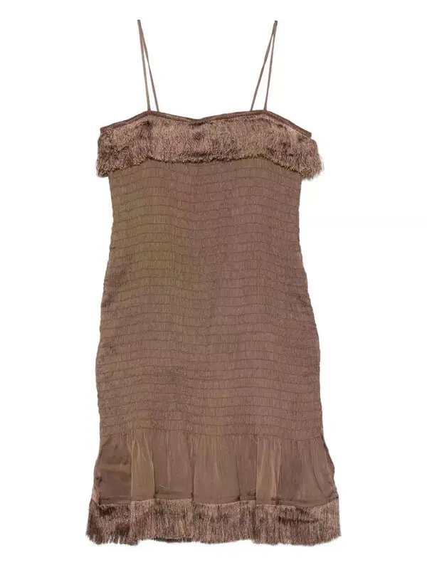BY MALENE BIRGER Valia Fringed Mini Dress - Brown