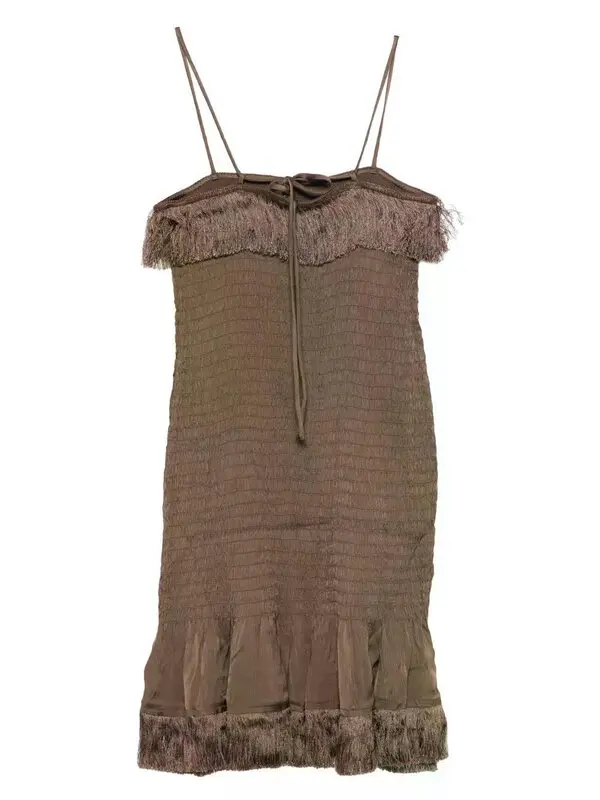 BY MALENE BIRGER Valia Fringed Mini Dress - Brown