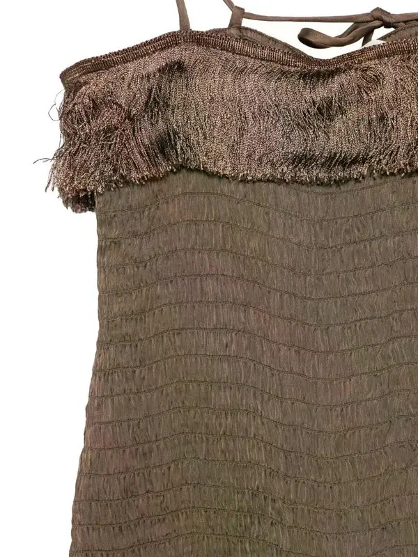 BY MALENE BIRGER Valia Fringed Mini Dress - Brown
