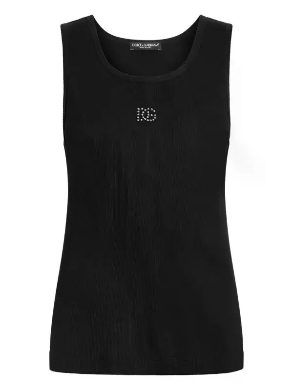 Dolce & Gabbana Rhinestone-logo Tank Top