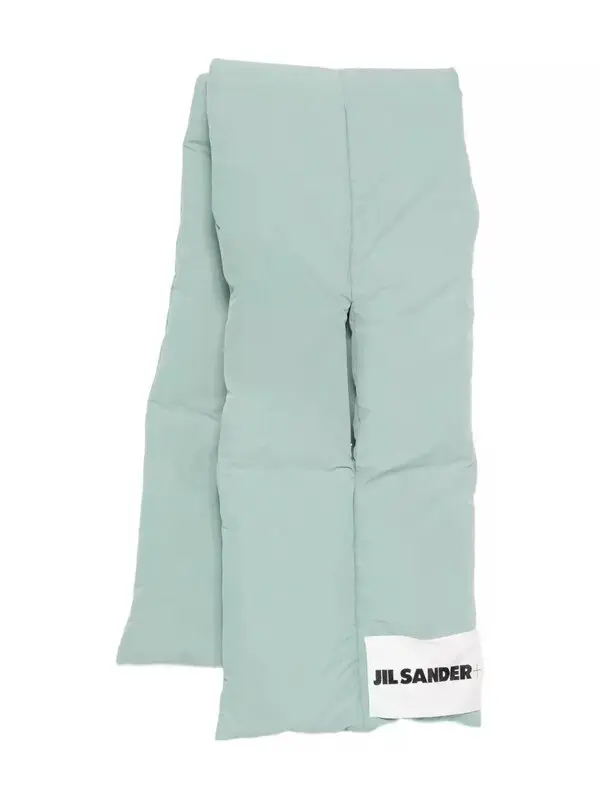 JIL SANDER Padded Logo Scarf - Green